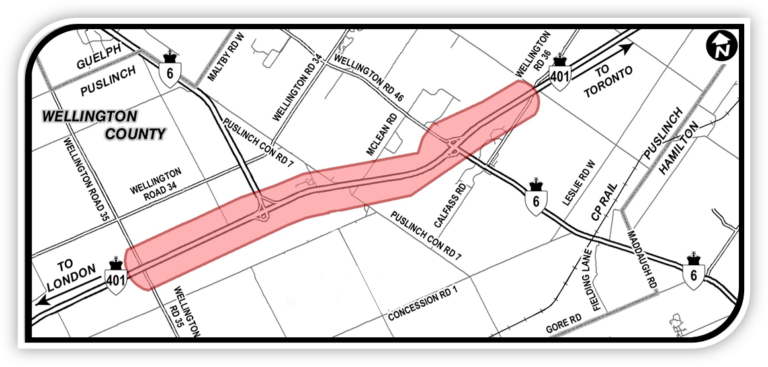 3. The Approved Plan - Along Highway 401 - Highways 6 & 401 Improvements